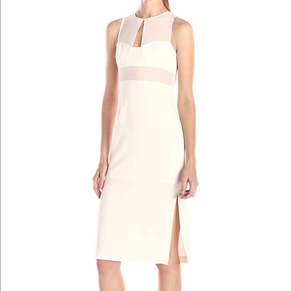 BCBGeneration | Dresses | Bcbg Generation White Dress With Sheer Panels ...